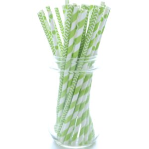 St. Patrick’s Day Straws (25 pack), Green Drinking Straws, Saint Pattys Day Leprechaun Party Supplies Straws - March Irish Clover Shamrock Spring