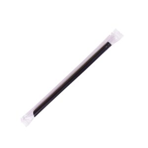 karat c9060s (black) 9" boba straws (10mm diameter), poly-wrapped, solid black (case of 1600)