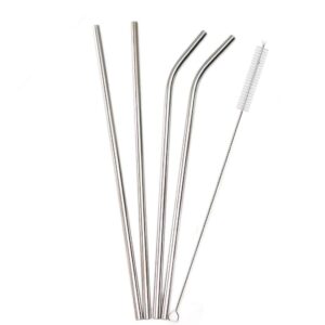 Stainless Steel Straws, 4pcs 12" Ultra Long 0.3" Wide Reusable Metal Drinking Straws with Cleaning Brush for Stanley 40oz 64oz Tall Tumblers