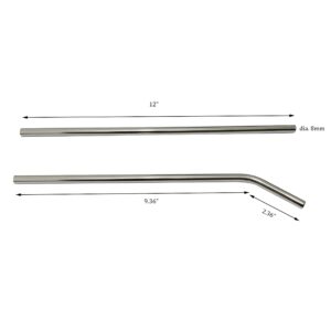 Stainless Steel Straws, 4pcs 12" Ultra Long 0.3" Wide Reusable Metal Drinking Straws with Cleaning Brush for Stanley 40oz 64oz Tall Tumblers