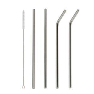 Stainless Steel Straws, 4pcs 12" Ultra Long 0.3" Wide Reusable Metal Drinking Straws with Cleaning Brush for Stanley 40oz 64oz Tall Tumblers