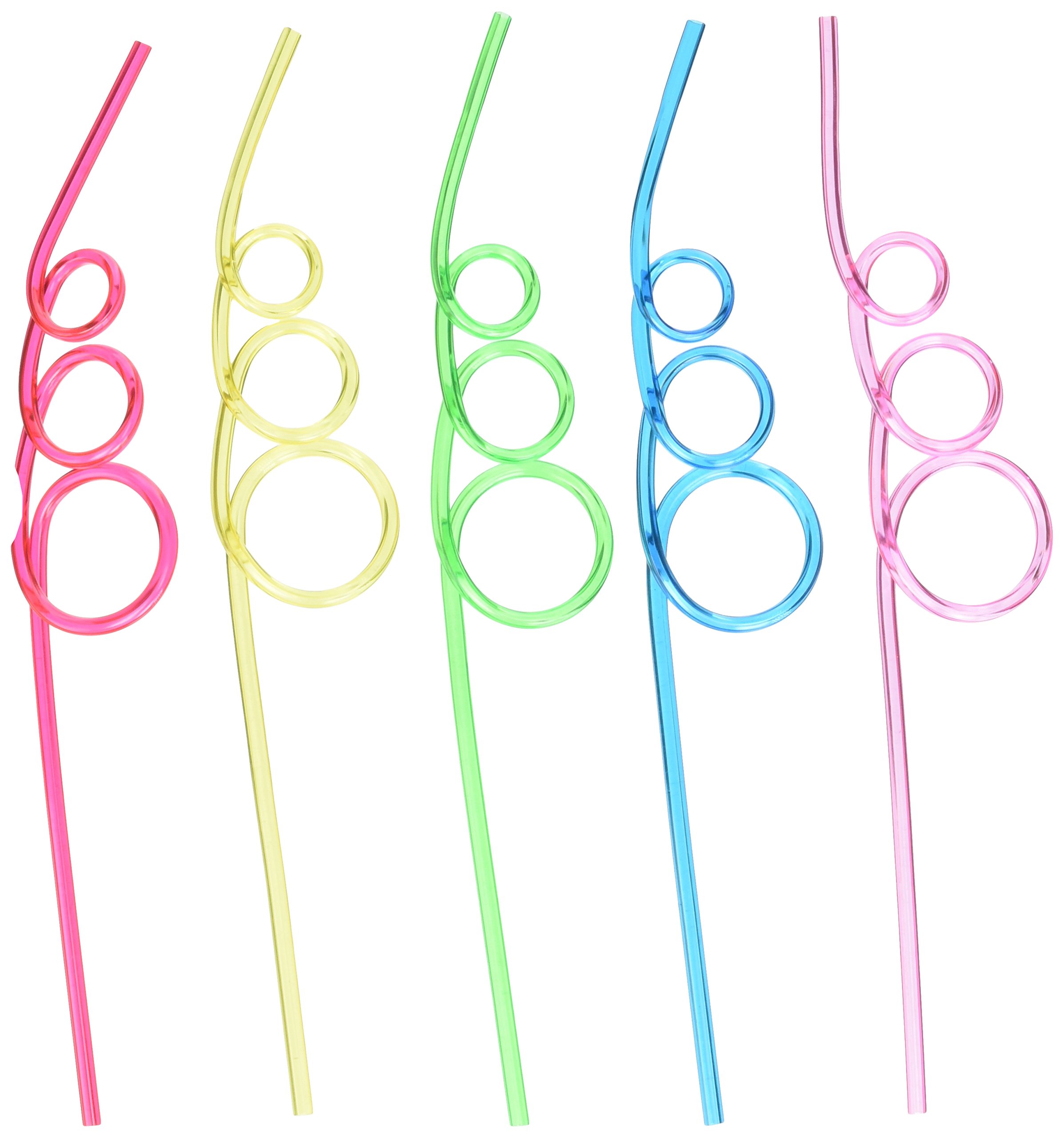 ~ 12 ~ Crazy Loop Straws -Value Pack - Assorted Color