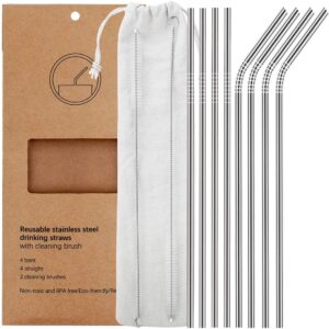 Yihong Reusable Metal Straws, Set of 8