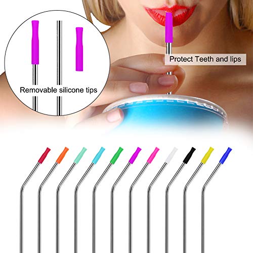 33Pcs Reusable Straws Tips, Silicone Straw Tips, Multi-color Food Grade Straws Tips Covers Only Fit for 1/4 Inch Wide(6MM Out diameter) Stainless Steel Straws by Accmor