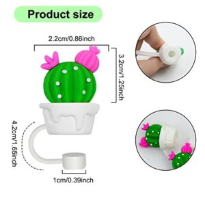 2pcs Straw Tips Cover Straw Covers Cap for Reusable Straws Cloud Shape Straw Protector, Silicone Straw Plugs Reusable Cloud Shape Straw Protector (Prickly pear)