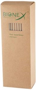 bionex - premium biodegradable sugarcane straws, usda biopreferred, (8" length straw), (100 straws/box) alternative to plastic