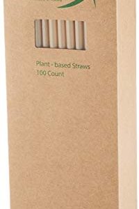 Bionex - Premium Biodegradable Sugarcane Straws, USDA BioPreferred, (8" Length straw), (100 straws/box) Alternative to Plastic