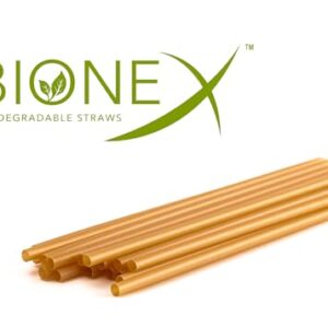 Bionex - Premium Biodegradable Sugarcane Straws, USDA BioPreferred, (8" Length straw), (100 straws/box) Alternative to Plastic