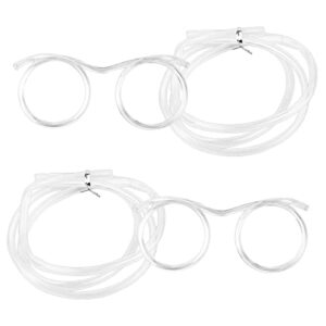 tenalleys 2 pcs silly novelty loop straw glasses, fun loop eye straws reusable eyeglasses straw for parties birthday, diy fun activities, kids party, annual meeting