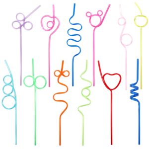 36 pcs crazy straws, colorful funny straws for kids reusable silly straws for kids, great for parties and birthday party