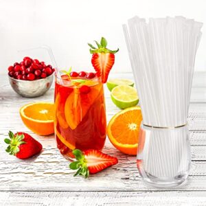 [100 Pcs] Bendy Individually Wrapped Plastic Straws - 8.25" Long Disposable Flexible Clear Drinking Straws