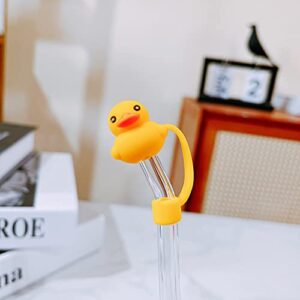 4Pcs Silicone Straw Covers Cap, Straw Tips Cover Straw Covers Cap for Reusable Straws Cloud Shape Straw Protector. The Clouds, Rainbow, Strawberry, Duck.