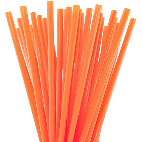 ANDRSAN 10 Inch Drinking Straws (10 Inch x 0.28 Inch) (250, Orange)