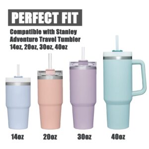 Greant 8 PCS Silicone Straws compatible with Stanley 40oz Tumbler, Soft Straws compatible with Stanley Cup Straw, 12 inch straws compatible with Stanley Straw, come with 2 Brush (Silicone, 12 inch)