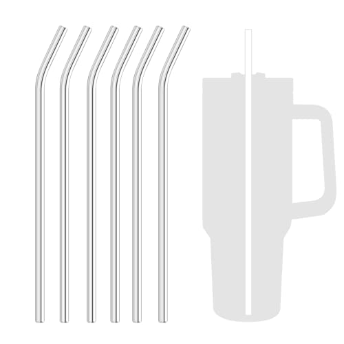 6pcs Straw Replacement 40 oz for Stanley Adventure Quencher 40oz Tumbler, Reusable Plastic Straw for Stanley Cup 40 oz Stanley Tumbler Accessories