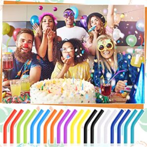 50 Pcs Silicone Straw Elbows Tips Rubber Metal Straws Tips Covers Reusable Straws Soft Drinking Silicone Straw Tips Only Stainless Steel Straw with 2 Brush (1/3 Inch, 8 mm)