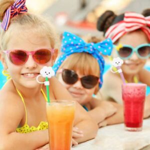 pasezenn 6Pcs Cute Cloud Straw Covers Cap Reusable Straw Toppers Dust-Proof Straw Tips Cover for 1/4inch(6-8mm) Straws