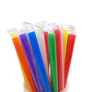 koberrli straws disposable boba jumbo smoothie milkshake 100pcs wide straws for boba tea shake drinking(9.45" tall, 0.43" diameter)