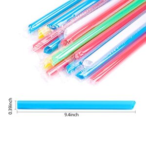 KoberrLi Straws Disposable Boba Jumbo Smoothie Milkshake 100Pcs Wide Straws for Boba Tea Shake Drinking(9.45" Tall, 0.43" Diameter)