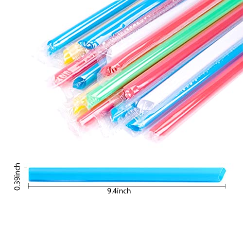 KoberrLi Straws Disposable Boba Jumbo Smoothie Milkshake 100Pcs Wide Straws for Boba Tea Shake Drinking(9.45" Tall, 0.43" Diameter)