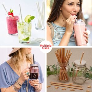 DLSM 200/100/400-Pack Extra Durable Biodegradable Paper Straws Premium Eco-Friendly with American Flag for Smoothies, Restaurants and Party Decorations, 7.75"