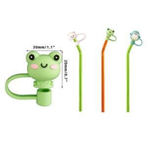 VERSAINSECT rs Cap, Silicone Reusable Straw Covers, Anti-dust Silicone Straw Cover, Cute Cartoon Straw Tips Cover for 6-8 mm Straws (Not include Straw)