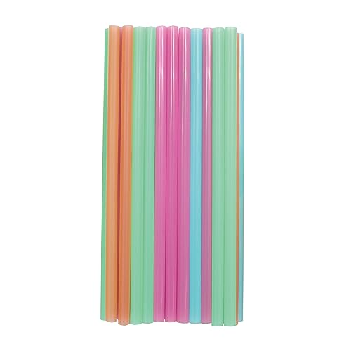 Jacent Jumbo Smoothie Straws: 36 Count per Pack, Disposable Big Plastic Drinking Straws for Milkshakes, Drinks, Smoothies