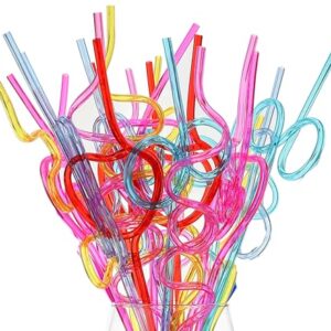 24 Crazy Straws, Colorful Silly Straws, Curly Straws for Kids Reusable, Silly Straws for Kids, Twisty Straws,Curly Straws,Crazy Straws for Kids