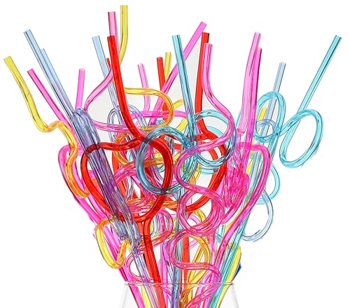 24 Crazy Straws, Colorful Silly Straws, Curly Straws for Kids Reusable, Silly Straws for Kids, Twisty Straws,Curly Straws,Crazy Straws for Kids