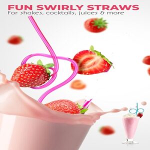 24 Crazy Straws, Colorful Silly Straws, Curly Straws for Kids Reusable, Silly Straws for Kids, Twisty Straws,Curly Straws,Crazy Straws for Kids