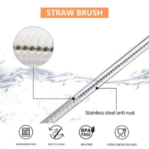 Reusable Straws for Stanley Cup Accessories - 6Pack Clear Drinking Plastic Straw for Stanley Tumbler With Handle Quencher 30 40 oz Long Smoothie Straw for Stanley Adventure Straw Brush Replacement Kit