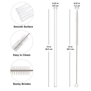 Reusable Straws for Stanley Cup Accessories - 6Pack Clear Drinking Plastic Straw for Stanley Tumbler With Handle Quencher 30 40 oz Long Smoothie Straw for Stanley Adventure Straw Brush Replacement Kit