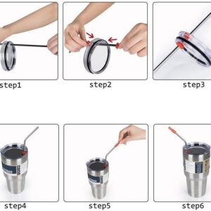 10pcs Reusable Metal Stainless Steel Straws 10.5'' with Silicone Tips & Buckle drinking straw for 20-40 Oz RamblersTumblers Rumblers Cold Beverage, Ultra Long(10.5 inch)