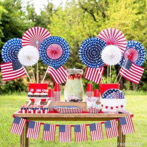 ALINK Red White Blue Patriotic Paper Straws, 100 American Flag Design Straws for Memorial Day /4th of July, Super Bowl, USA Themed Party