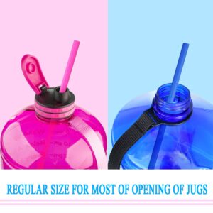 Hiware Extra Long 14.5" Reusable Silicone Straws for 128 oz/ 1 Gallon Water Bottle, Gallon Water Jug - 2 Pack Flexible Drinking Straws for Extra Tall Cups and Giant Mugs with Cleaning Brush