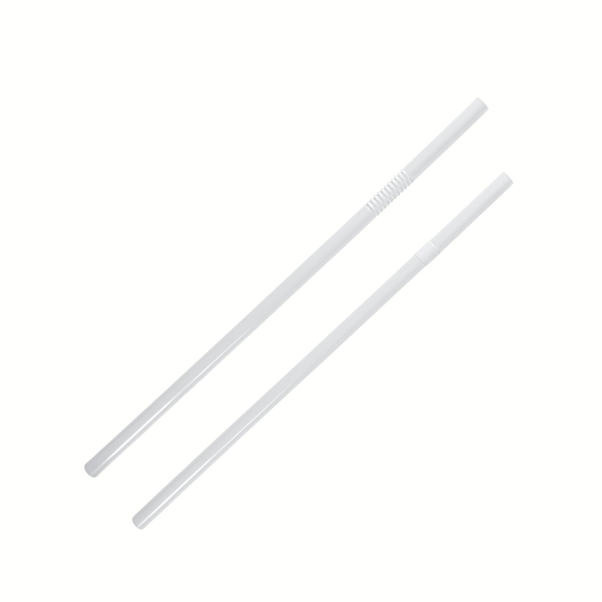 Individually Wrapped Plastic Drinking Straws 7.75'' [400 Pack] Each Individual Restaurant Style Sipping Straw Packaged In Paper Sleeves – White Disposable Flexible BPA-free Food Safe Plastic - (400)