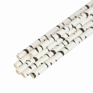 100 Pack Birch Bark Biodegradable Paper Straw for Birthdays, Weddings, Baby Showers Cyber Holiday 2019 Celebrations and Parties