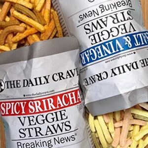 The Daily Crave Spicy Sriracha Veggie Straws, Crunchy Veggie, 5.5oz (Pack Of 8) Gluten-Free, Non-GMO, Kosher, Crunchy, Vegan