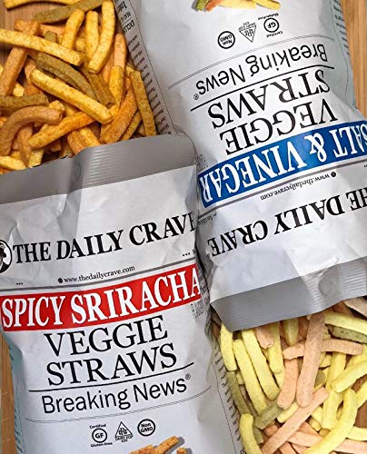 The Daily Crave Spicy Sriracha Veggie Straws, Crunchy Veggie, 5.5oz (Pack Of 8) Gluten-Free, Non-GMO, Kosher, Crunchy, Vegan