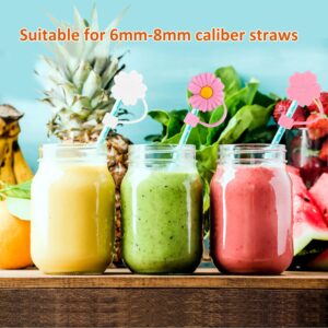 4Pcs Straw Covers Cap,Silicone Straw Tips Covers for Tumblers, Straw Cover/Straw Toppers/Reusable Straw Protector Cover for 6-8 mm Straws