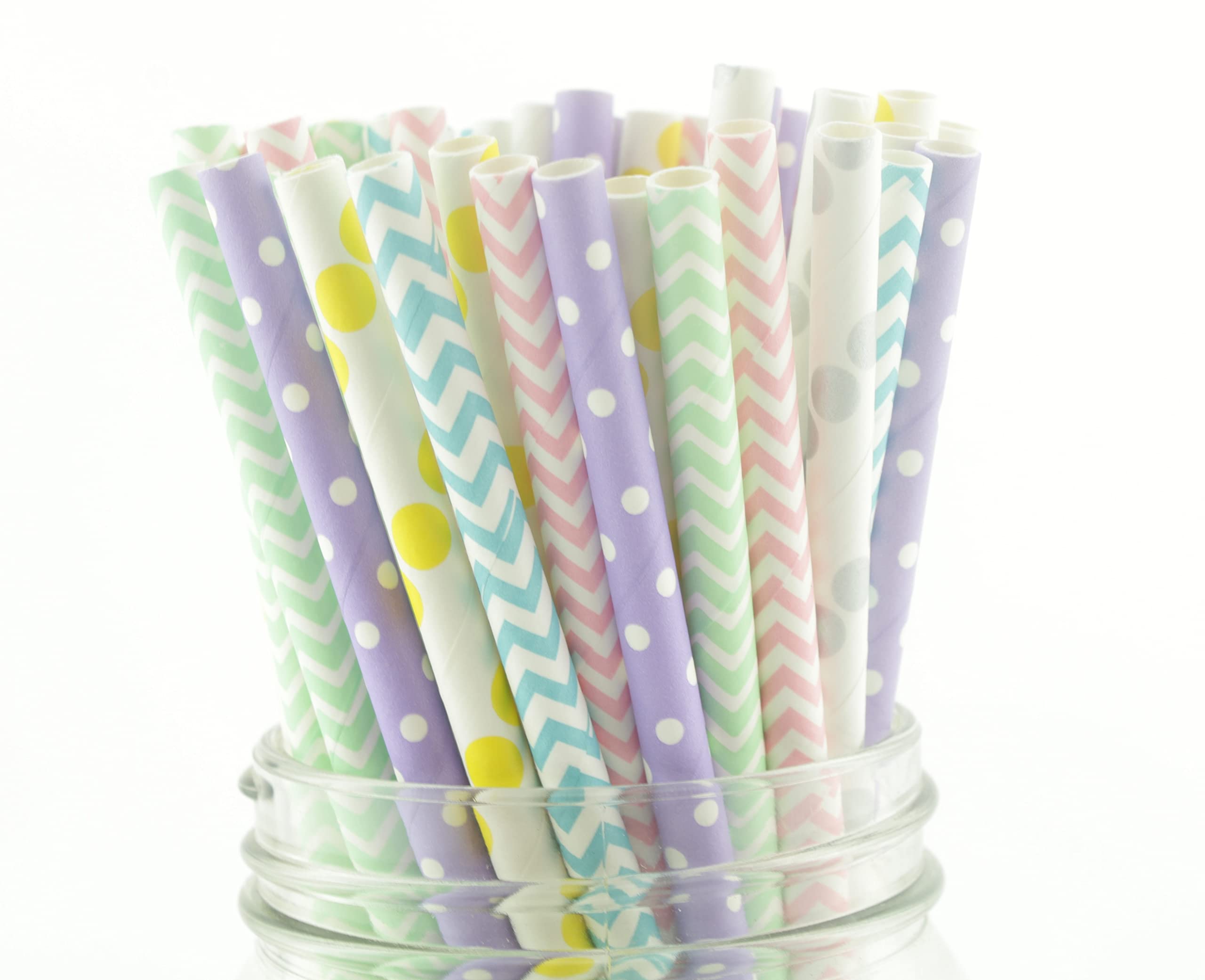 Easter Party Straws (25 Pack) - Pastel Party Decorations and Supplies, Easter Party Favors