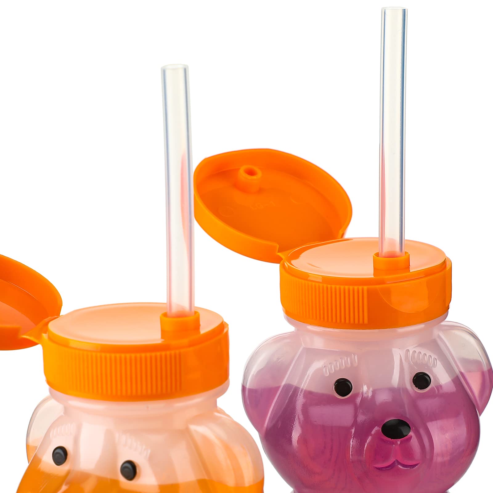 20 Pcs Honey Bear Sippy Cup Replacement Straws 8 Inch Long Silicone Straws Reusable Clear Straws Flexible Plastic Straws for Therapy Bottles Daily Drinking Supplies