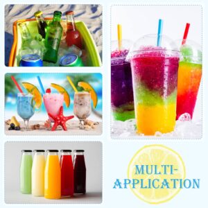 500 Pcs Multi Colors Jumbo Straws Plastic Drinking Boba Straws Individually Wrapped Disposable Smoothie Wide Straws for Milkshake Bubble Tea, 0.43 Inch Wide x 9.06 Inch Long