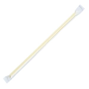 karat 9'' giant straws (8mm) paper wrapped - yellow - 2,500 ct