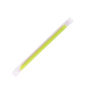 karat c9060s (green) 9'' boba straws (10mm) poly wrapped - green (case of 1600)