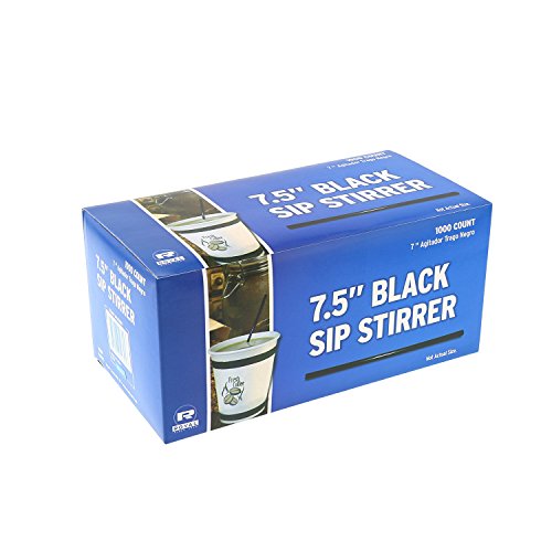 Royal 7.5" Black Sip Straw, Package of 1000