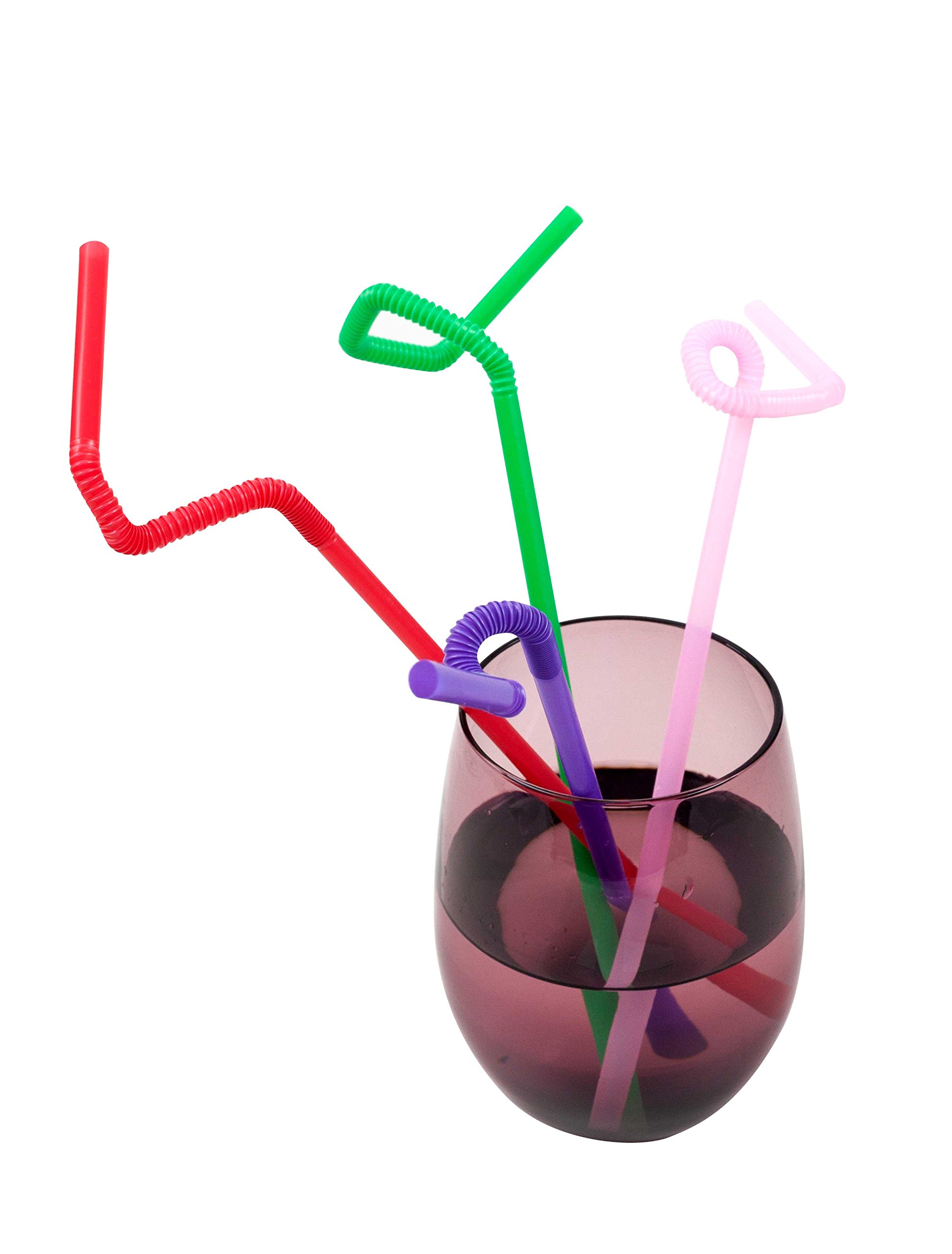 LaMi 75 Super Flex Straws, Plastic Assorted Colors