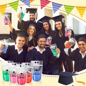 Lallisa Graduation Party Supply Drink Pouches for Adults with Straws Plastic Smoothie Bags Translucent Reclosable Beverage Juice Milk Tea Coffee Pouches for Adults Student School(48 Pcs)