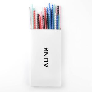 ALINK 55-Pack Reusable Hard Plastic Straws, 10.5 in Long Colored Replacement Tumbler Straws with Cleaning Brush