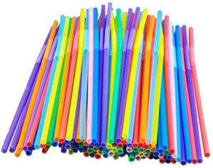 acomoo100 colorful super long flexible party drink disposable straws